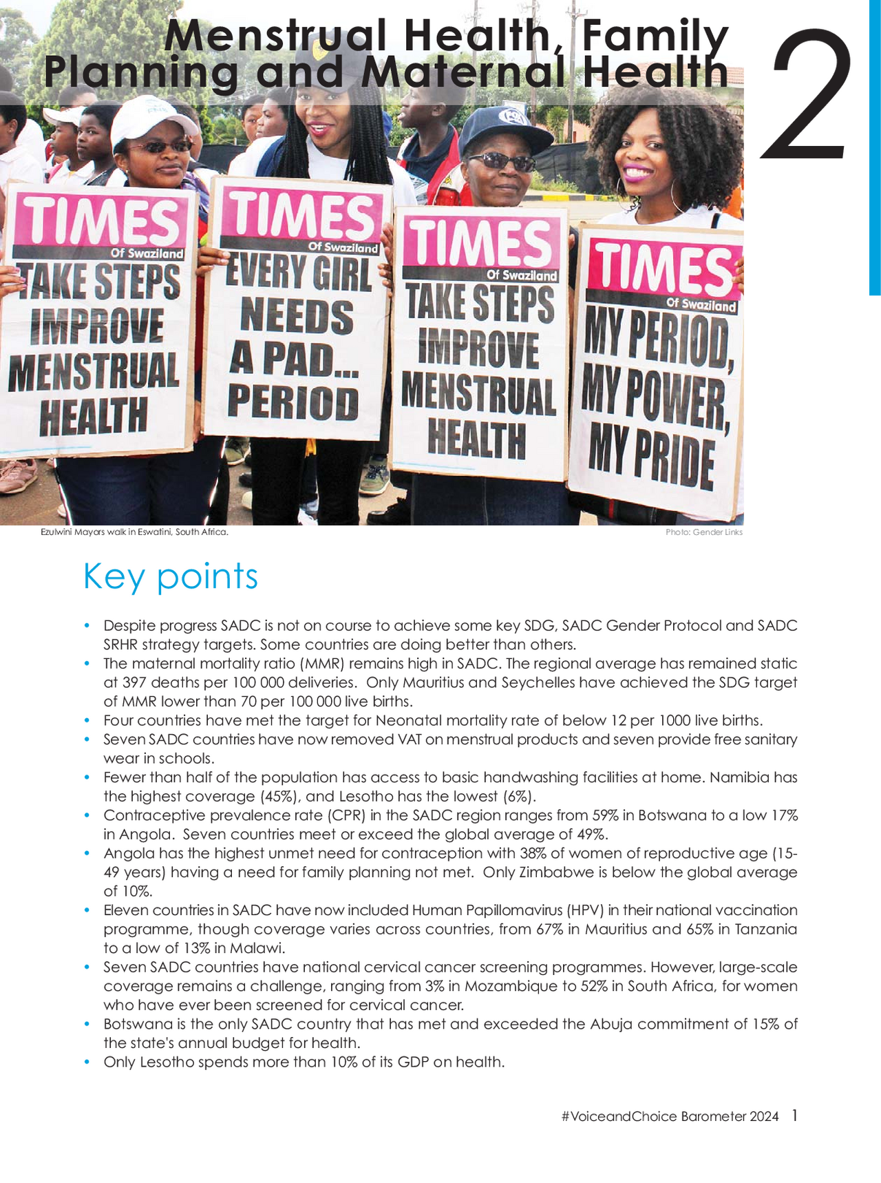 Gender Links | 2024 Barometer Chapter 2 Menstrual Health