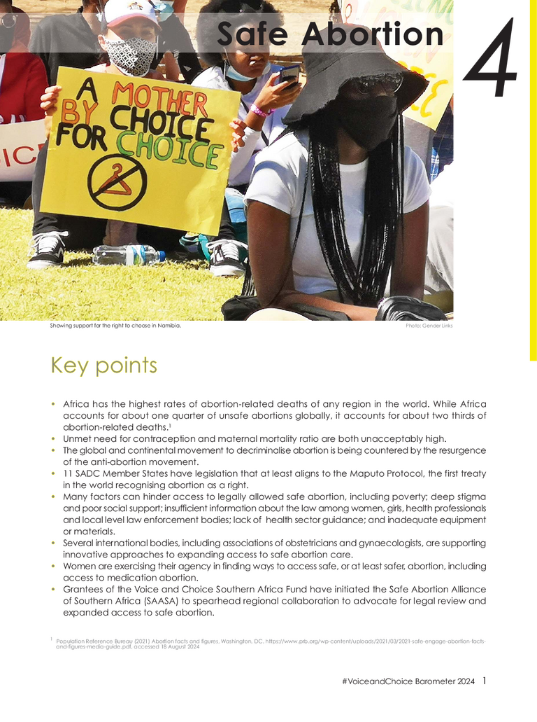 Gender Links | 2024 Barometer Chapter 4 Safe Abortion